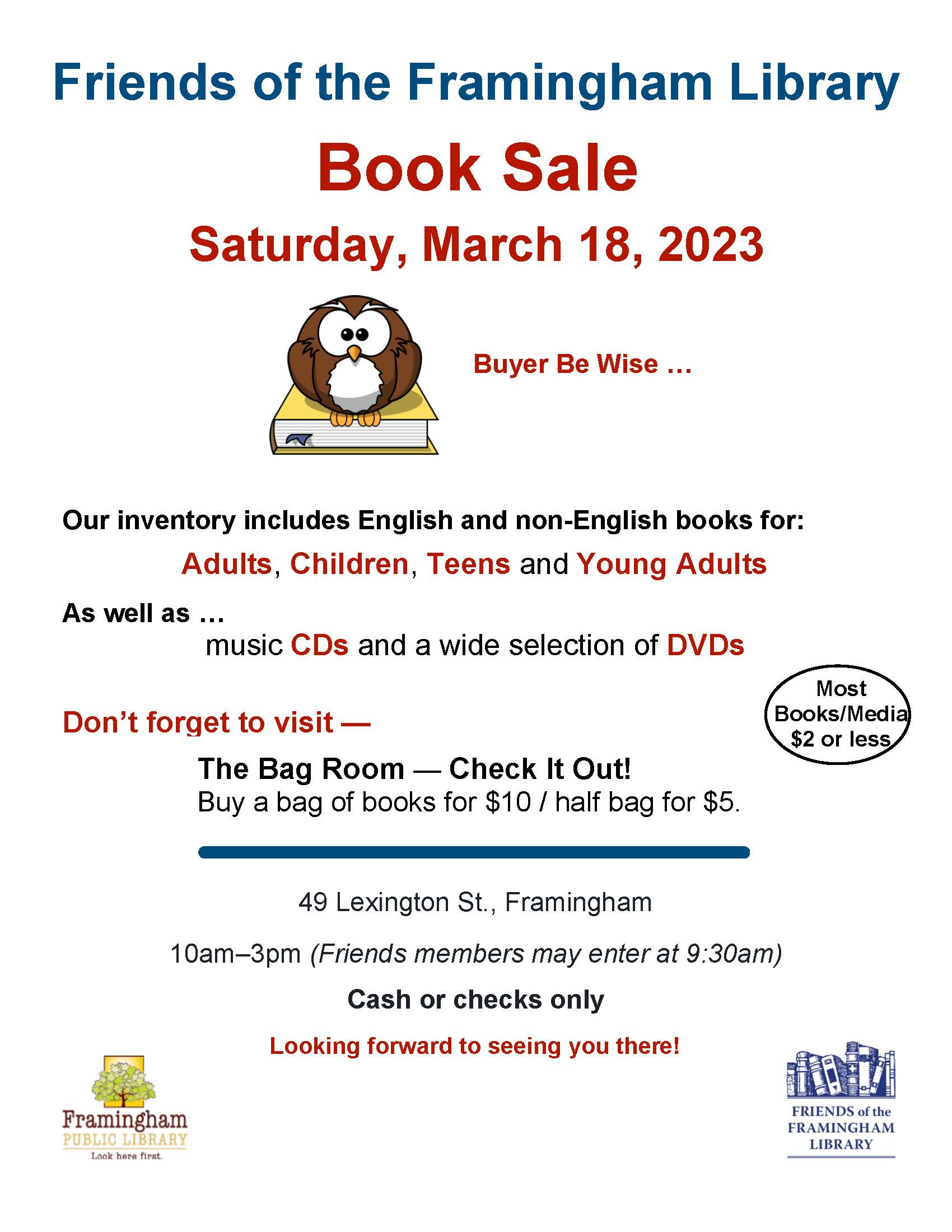 Book Sales | Friends of the Library | Support the Library | Framingham ...